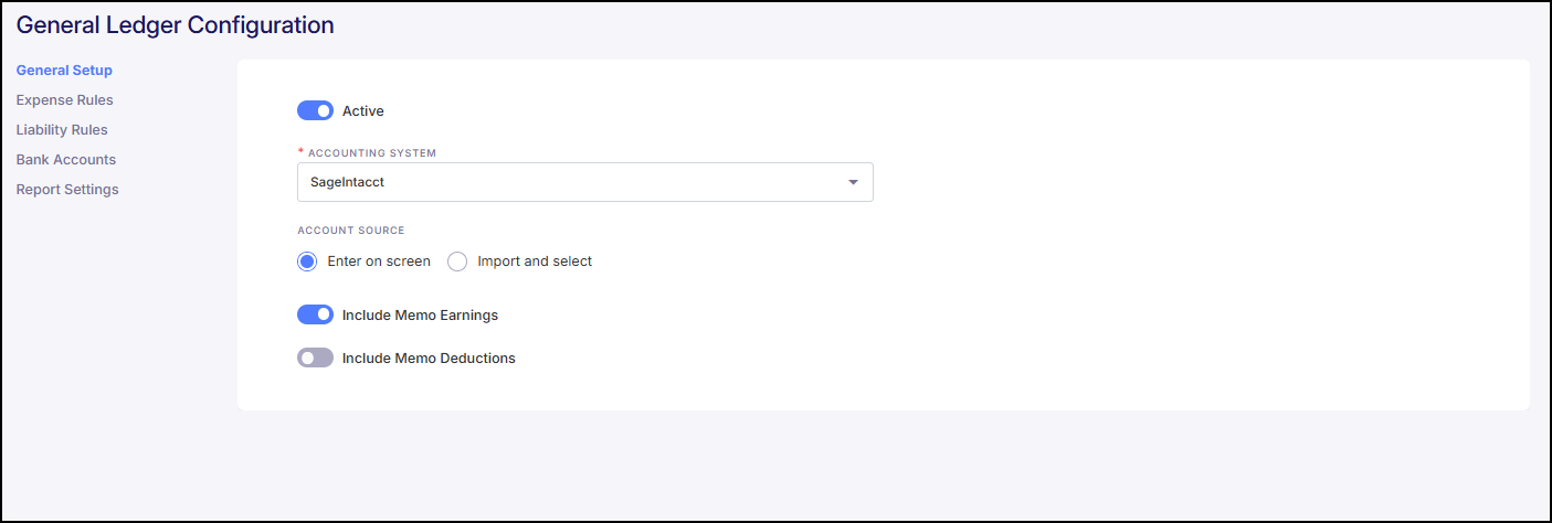 General Ledger (GL) Configuration